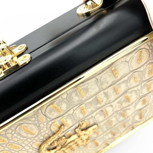 Gilded Croc Bag (Black) - Darling and Company