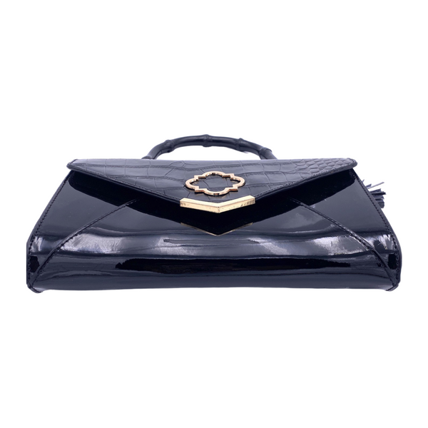 Rowan Black Croc Bag - Darling and Company